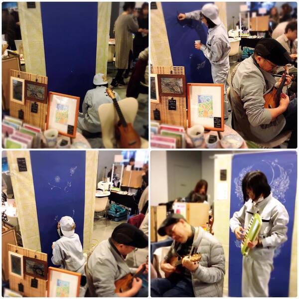 4/13(金)『モノ×カフェ06』でライブペインティング＆ミニライブしました: yama_me*mo -やまメ*モ-